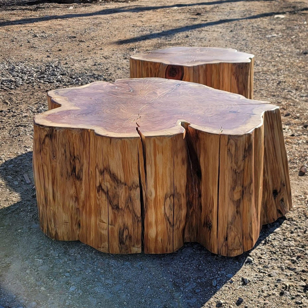 Live Edge Cedar Round Coffee Table – 1 of A Kind Live Edge Slabs